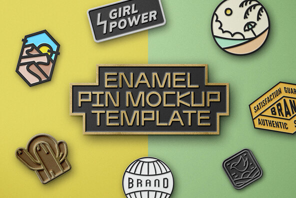 Enamel Pin Mockup Graphics - YouWorkForThem