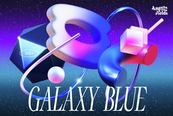 3D GALAXY BLUE Objects Graphics - YouWorkForThem