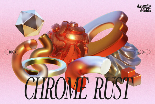 3D Chrome Rust Objects Graphics - YouWorkForThem