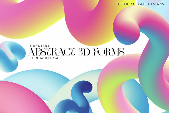 Abstract 3D Forms gradient shapes Graphics - YouWorkForThem