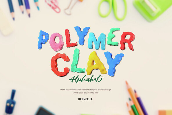 Polymer Clay Alphabet 3D Graphics - YouWorkForThem