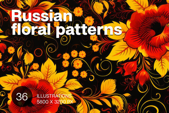 Russian Floral Patterns Graphics - YouWorkForThem