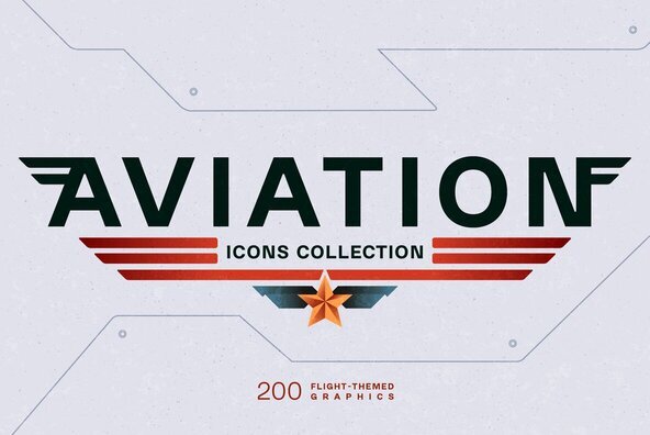 Aviation Icons Bundle - 200 Flight-Themed Vector Graphics - YouWorkForThem