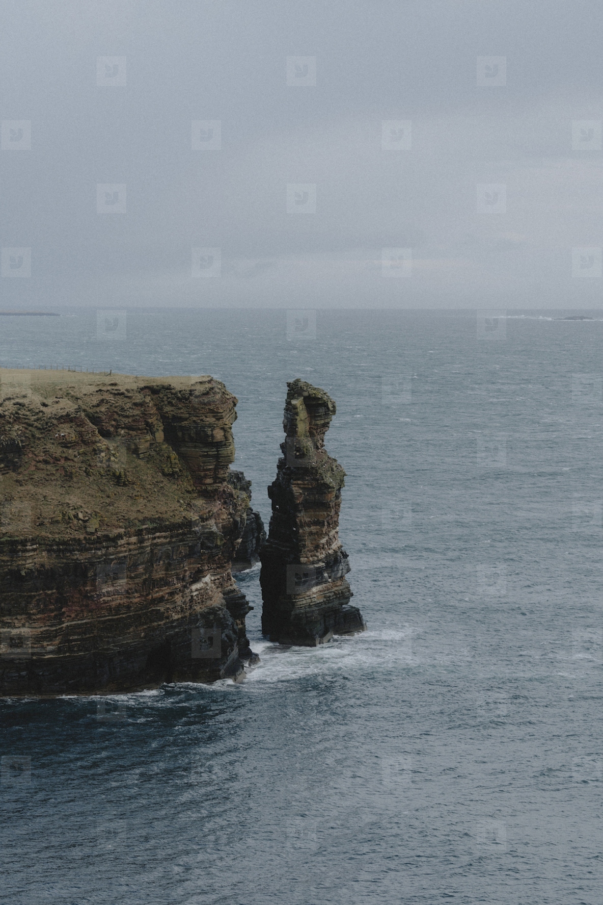 Rugged cliff along ocean coastline Duncansby stock photo (274291 ...