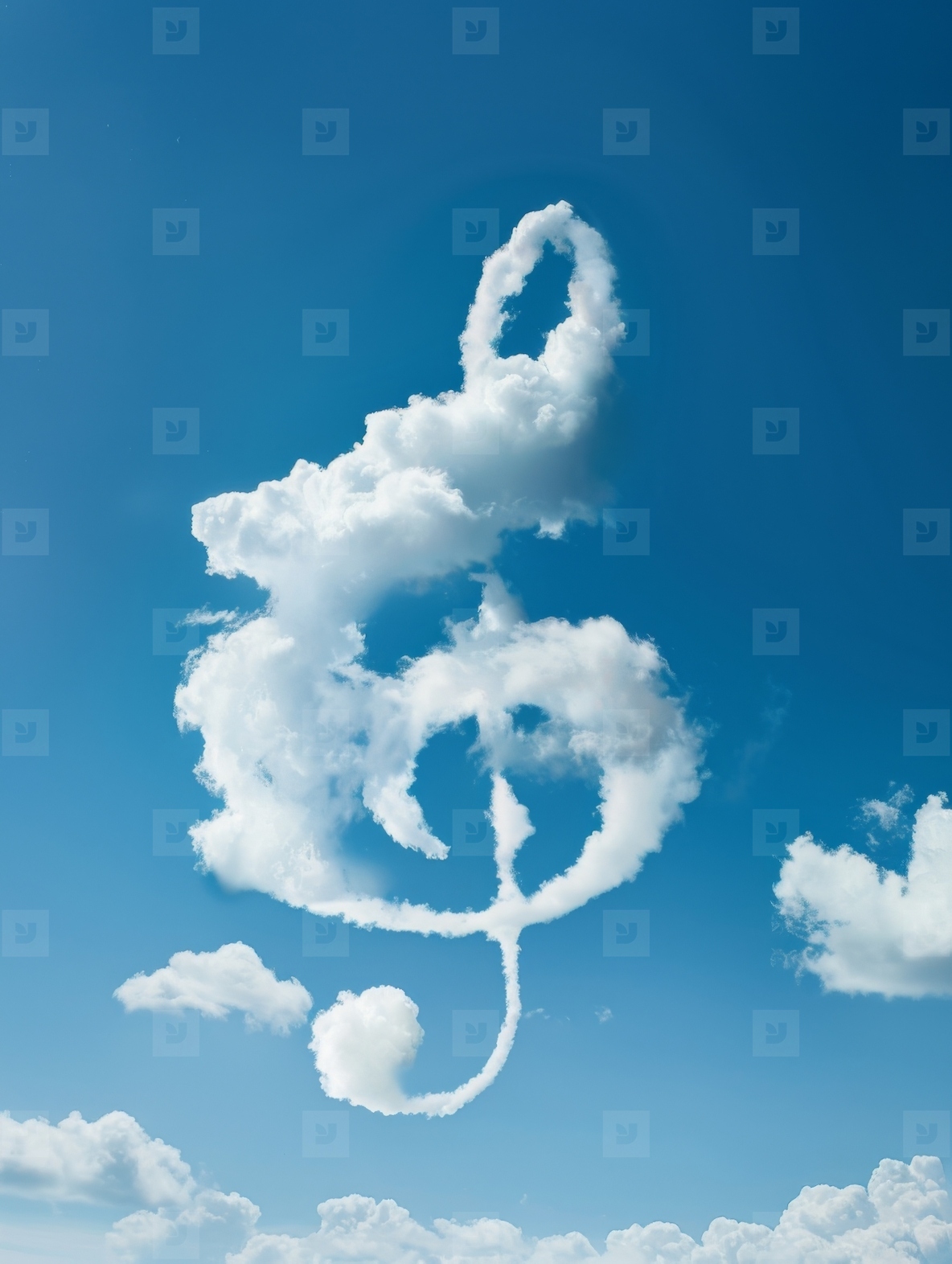 Clef made of clouds stock photo (291531) - YouWorkForThem