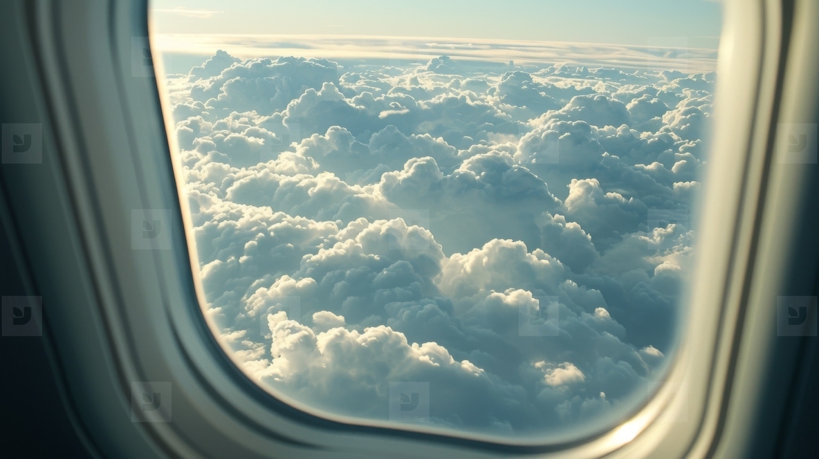 View of clouds through an airplane window stock photo (293025 ...