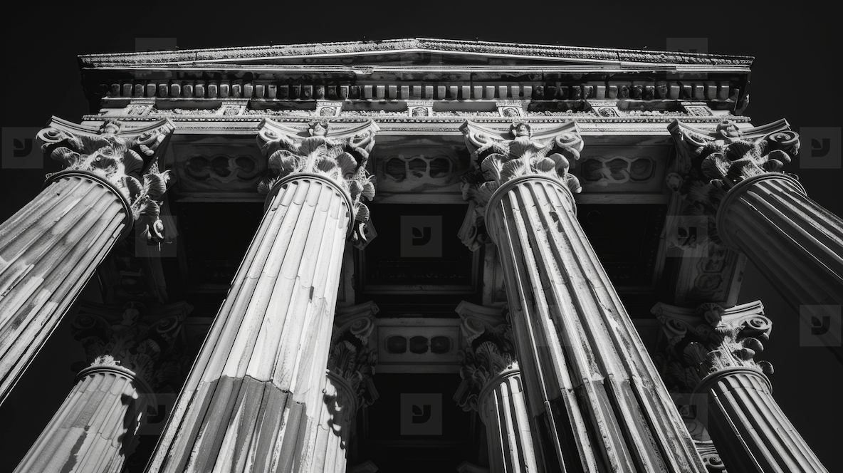 Antique columns. Ancient Greek or Roman columns stock photo (300912 ...