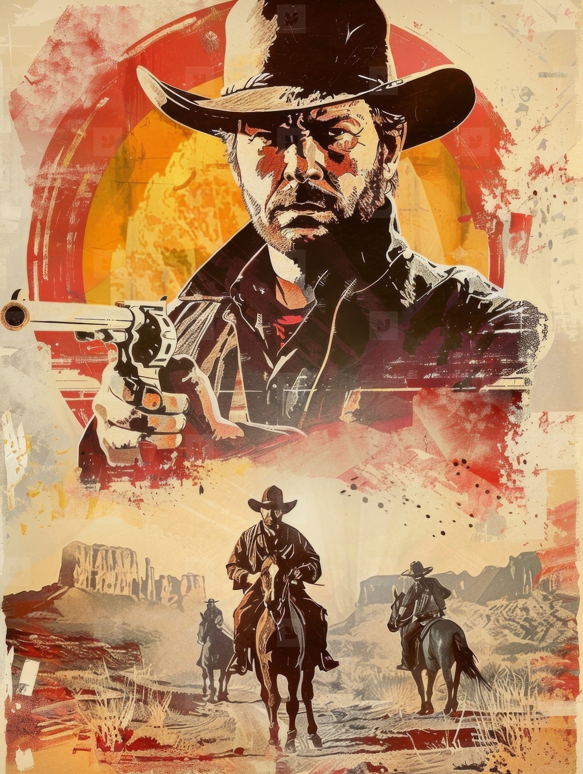 Vintage classic western movie poster stock photo (301140) - YouWorkForThem