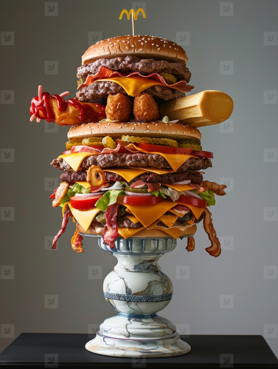 Fast food trophy. Winner cup made of fast food stock photo (302056 ...