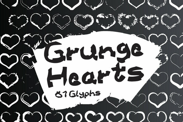Grunge Hearts Font - FontPath