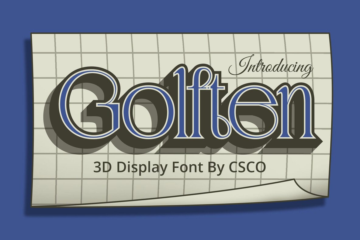 Golften 3D Font - FontPath
