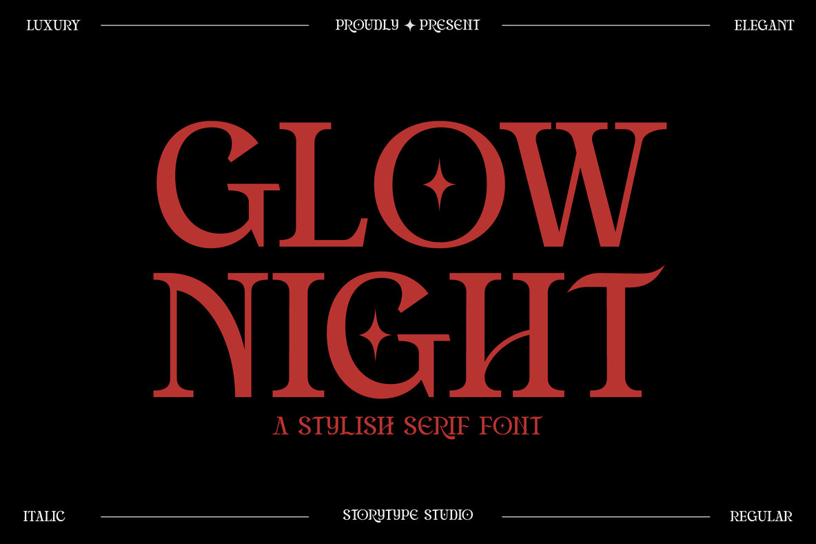 GLOW NIGHT Font - FontPath