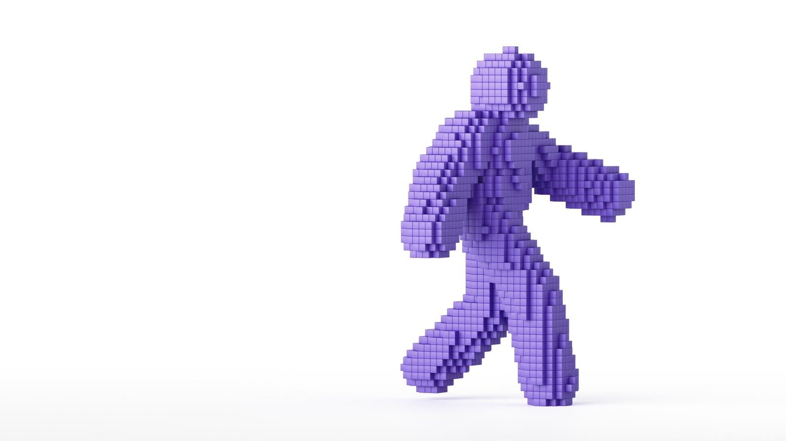 Violet Voxel Man Cartoon Character Dancing (10373) Video - YouWorkForThem